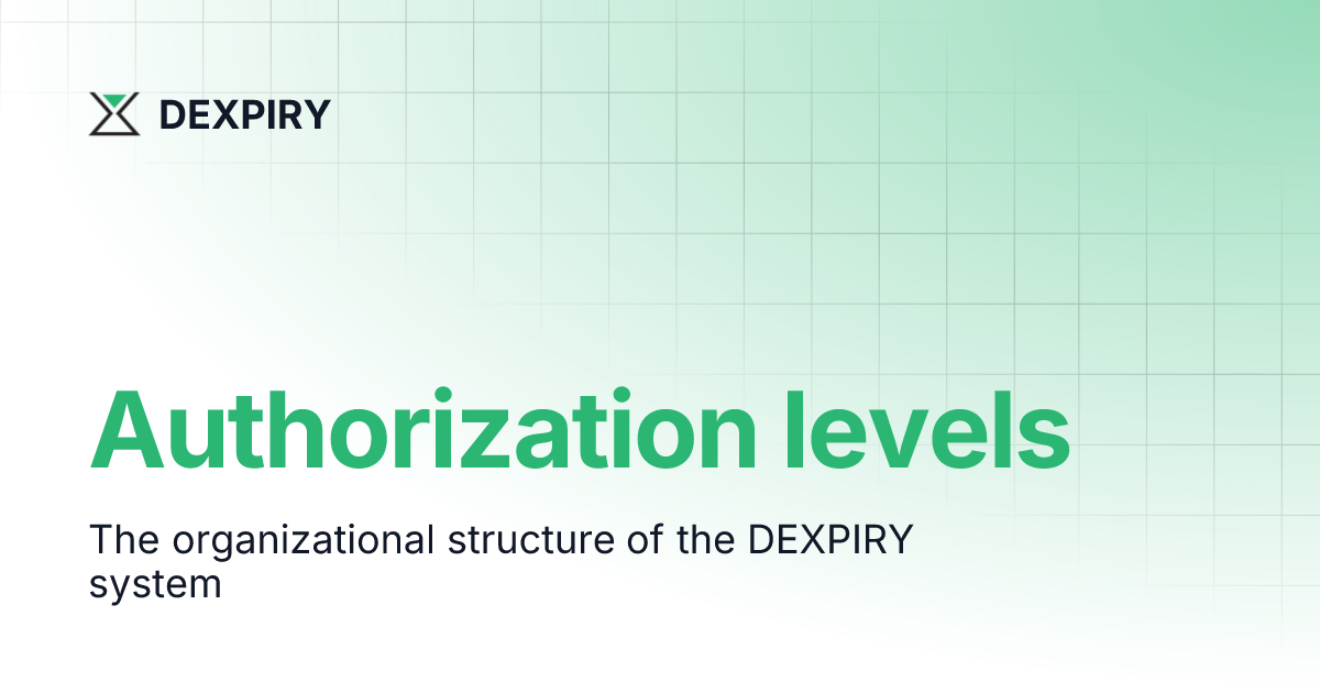 Authorization levels | DEXPIRY